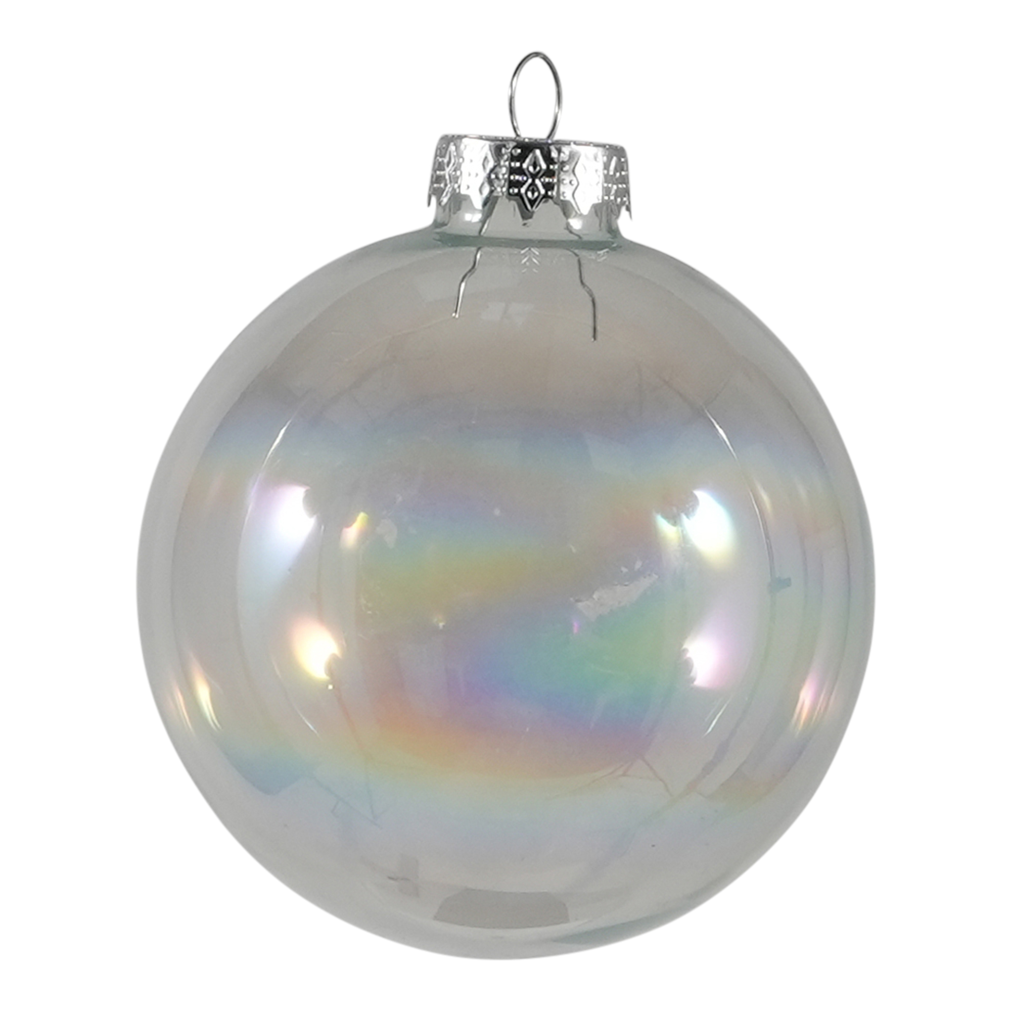 Natale sfera vetro cm.8 conf.16pz n16047-iridescent
